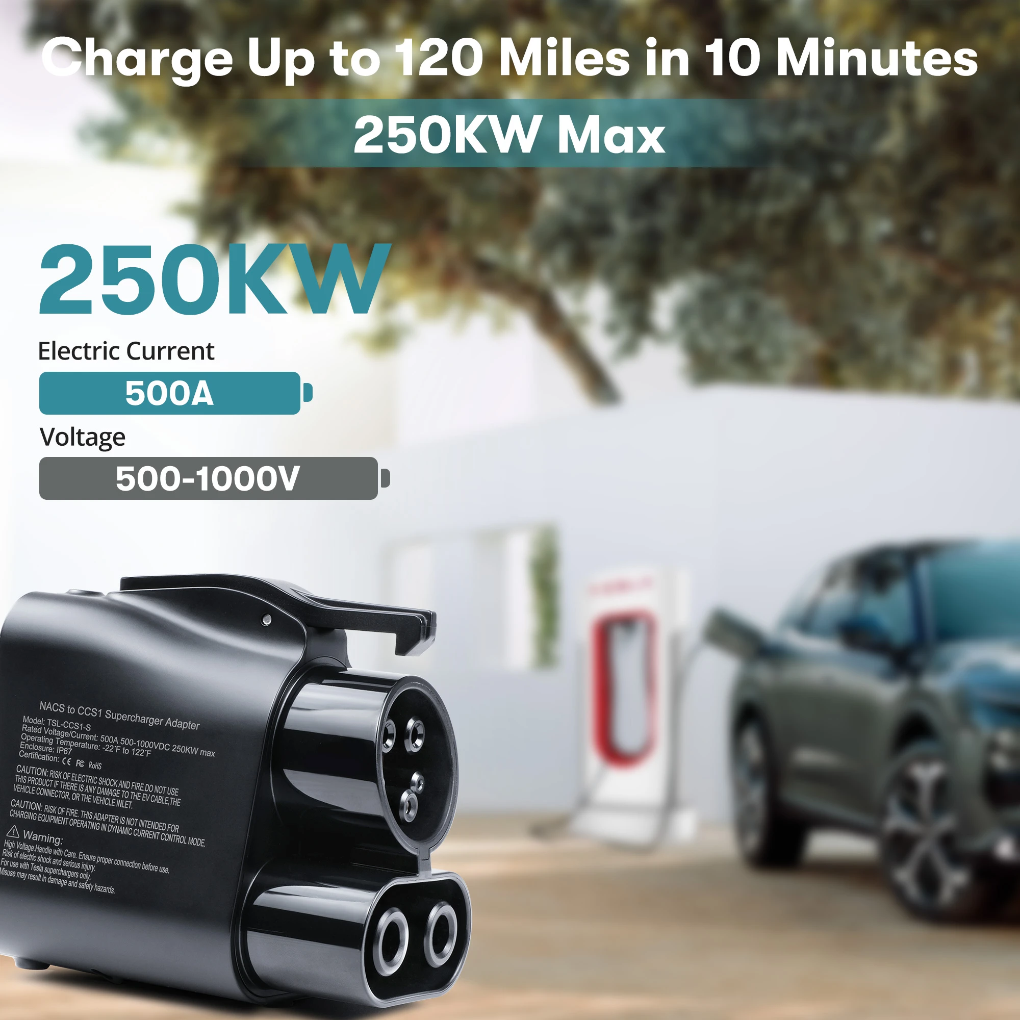 Tesla To J1772 Adapter | 80A 250V Tesla EV Charging Adapter Compatible ...